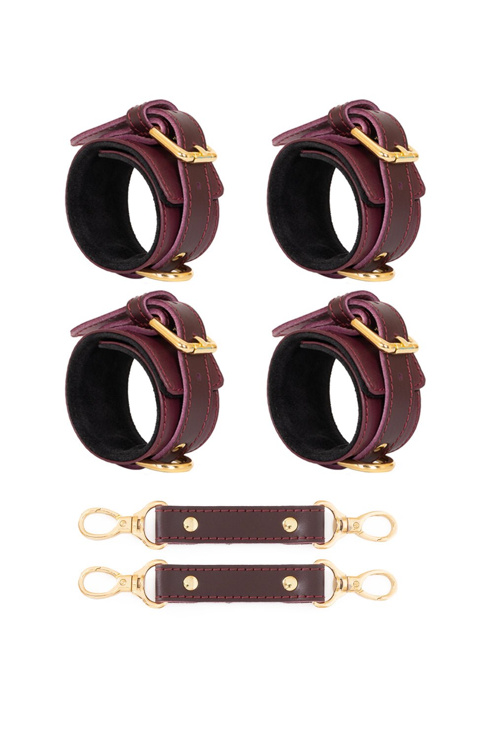2 in 1 Hand and Ankle cuffs Leather Set. 10 colors