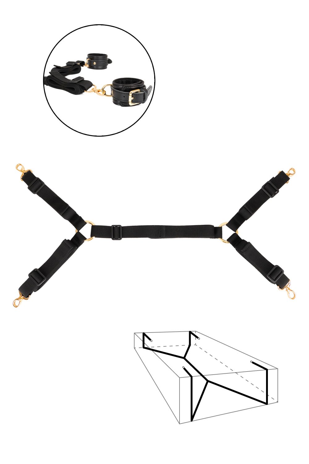 Bed Restraints, Strap, Restraint Set (cuffs not included)