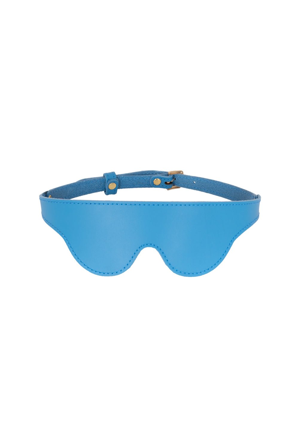 Blue Leather blindfold, eye mask
