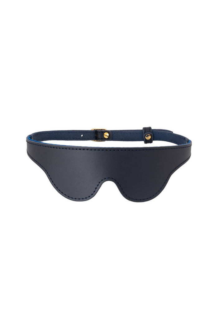 Dark Blue Leather blindfold, eye mask